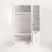 China BSCI White 3 Door Wooden Modern Wardrobe Cabinet For Clothes for sale
