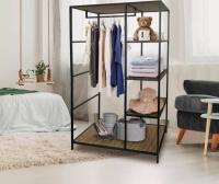 China Metal And MDF Wood Cloth Storage Rack For Bedroom for sale