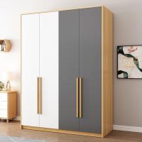 China Metal And MDF Solid Wood Wardrobe Closet Wooden Almirah For Bedroom for sale