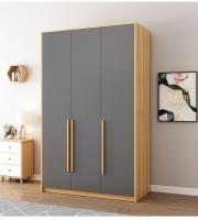 China Metal And MDF Solid Wood Wardrobe Closet Wooden Almirah For Bedroom for sale