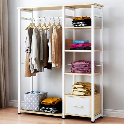 China Modern Bedroom Wooden Clothing Rack Closet Hanging Rack Furniture For Home for sale