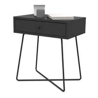 China Metal Cross Geometric Timber Bedside Table Nightstands Modern Side Tables For Bedroom for sale