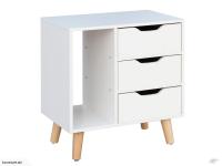 China Bedroom 28 Inch Nightstand MDF Wooden Bedside Cabinet Furniture for sale