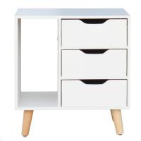 China Bedroom 28 Inch Nightstand MDF Wooden Bedside Cabinet Furniture for sale