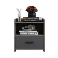 China Eco Friendly Timber Bedside Table Gray White 2 Drawer Nightstand for sale