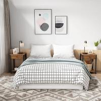 China Customized Metal Frame Farmhouse Style Nightstands Gray Wood for sale