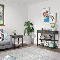China Customized Metal Frame Farmhouse Style Nightstands Gray Wood for sale