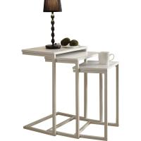 China Industrial Wood Metal Nesting Bedside Tables C Shaped for sale