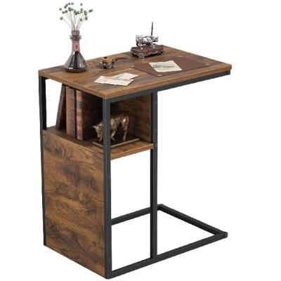 China Custom Reversible Steel Wood C Side Nightstand Tables For Living Room for sale