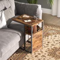 China Custom Reversible Steel Wood C Side Nightstand Tables For Living Room for sale
