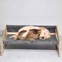 China Eco Friendly Wooden Dog Sofa Raised Dog Bed Wood Sleeping for sale
