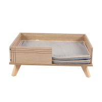 China Custom Indoor Large Wooden Pet Bed For Cat Dog for sale