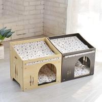 China Customized Wooden Cat Shelter Room Timber Dog House for sale