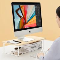 China FSC Office MDF Wooden Metal Furniture Desktop Computer Stand Single Layer for sale