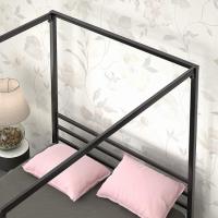 China Contemporary Wooden Metal Furniture Metal Canopy Bed Frame With Steel Slat for sale