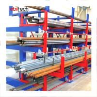 China Industrial Square Tube Manual Telescopic Cantilever Rack System for Long Materials Storage up to Custom Capacity for sale