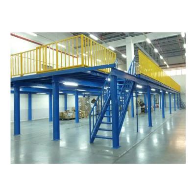 China Custom Steel Mezzanine Floor Rack System with 500kg-1.2t Load Capacity for Warehouse Storage Optimization for sale