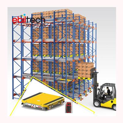 China EBILTECH Electric Mobile Robotic Pallet Shuttle 1500kg Capacity with Radio Remote Control for Warehousing Systems for sale
