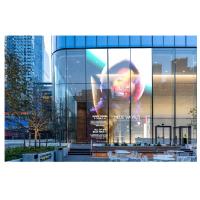 China High Transparency 16mm Transparent LED Display for Glass Building Decoration 140° Wide Viewing Angle Bendable Cuttable Quick Installation for sale