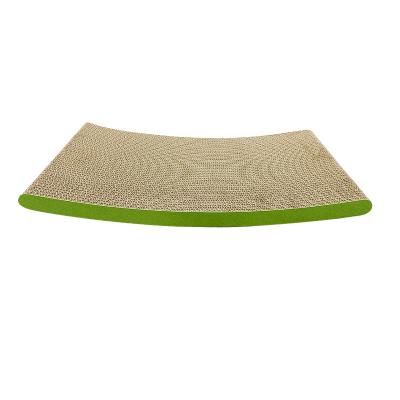 China Curved Cat Scratching Board Green High-Density Cat Scratching Board for sale
