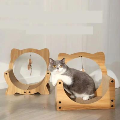 China MOWE LOVE Factory Direct Can Customize High-Quality Corrugated Paper Durable C-Type Chair Shape Cat Scratch Board for sale