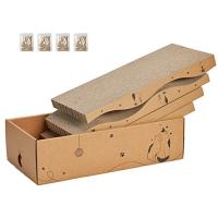 China Cat Scratcher Cardboard Scratch Pad Box for Indoor Cats,5pcs Scratching Board Bed Reversible Durable,with Catnip for sale