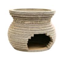 China Customised Hot Sale Paper Cardboard House Scratching Boards Cat Scratcher with Catnip for sale