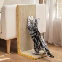 China Cardboard Cat Scratcher,23 Inch L Shape Scratch Pad Wall Mounted,Vertical Scratching Board, Durable Cardboard for sale