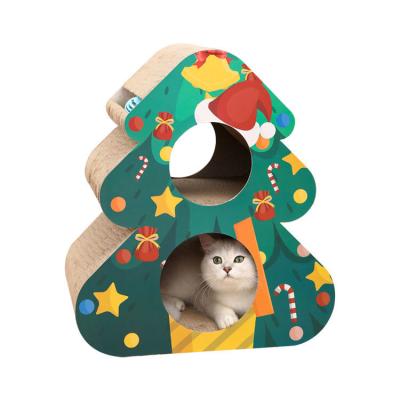 China Christmas Tree Cat Scratch Board, Double-Layer Cat Litter, Triangular, Vertical Corrugated Paper, Claw Grinder, Toy for sale