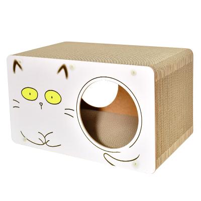 China Large Cat Beds Scratching Box Cat Scratcher Customization Oval Scratch Pad for sale