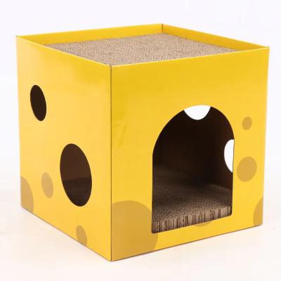 China Pet Toy Cat Scratching Board Claw Grinder Corrugated Paper Cat Scratcher Wear-resistant Climbing Cat Scraper for sale