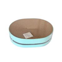 China Oval Shape Ecycle Corrugate Scratcher Factory Direct Quality Cat Scratching Board Is Scratch Resistant for sale