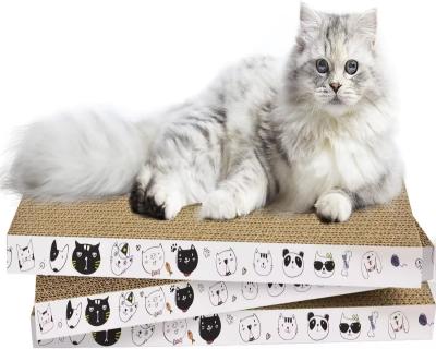 China Cardboard Cat Scratcher Pad Durable for Indoor Cats Kitten Reversible Cat Scratching Board to Protect the Furniture for sale