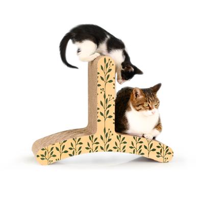 China High Quality Corrugated Paper Material Environmental Protection Inverted T Cat Scratch Board for sale