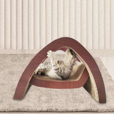 China Durable Recyclable Cardboard Cat Scratcher Bridge Cat Scratching Board China Factory Premium Cat Toy Creative Bridge Shape for sale