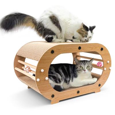 China Large Scratcher Bed with Ball Toy - Cat Scratching Cardboard,100% Recycled Paper Cat Scratchers for Indoor for sale
