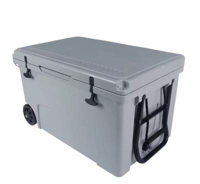 China Custom Rotational Molded Plastic Cooler Boxes - Food Grade, Stackable Design with 100-Piece MOQ for sale