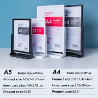 China UV Proof A4 Business Card Holder Stand PS PVC Material For Hotel Reception for sale