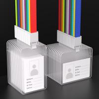 China Employee PVC UHOO Card Holder Name Tag Badge Waterproof Nylon Lanyard Silk Screen Printed for sale