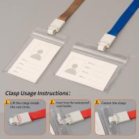 China Employee PVC UHOO Card Holder Name Tag Badge Waterproof Nylon Lanyard Silk Screen Printed for sale