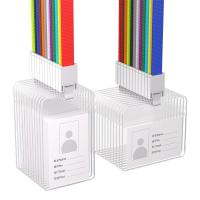 China Employee PVC UHOO Card Holder Name Tag Badge Waterproof Nylon Lanyard Silk Screen Printed for sale