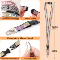 China Waterproof Bulk Gold Silver Glitter Lanyard String ID Badge Credential Holder for sale