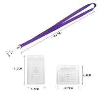 China Thermal Transfer Printing Nylon Cord Lanyard PVC Plastic ID Card Holder Keychain for sale