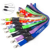 China Personalised Pantone Polyester Key Lanyard String Security Badge Holder Silk Screen Printing for sale