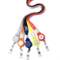 China Retractable Christmas Silk Screen Lanyard Badge Reel Card Holder Polyester Fabric for sale