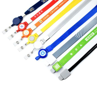 China Custom Polyester Lanyard with Retractable ID Card Holder - Letterpress Logo for sale