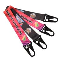 China Mobile Phone Polyester Sublimation Lanyard Key Holder Carabiner Metal Personalized for sale