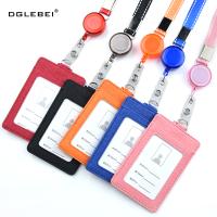 China Badge Holder PU Leather Custom Logo Lanyard Retractable Badge Reel Id Card Holder Innovative Business Ideas for sale