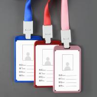 China Letter Aluminium vertical Id Card Holder Lanyard Badge Exhibition Personnel Badge for sale