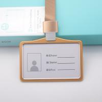 China Aluminum Alloy Card Holder Lanyard Name ID Identity Badge Holder 6 Inch for sale